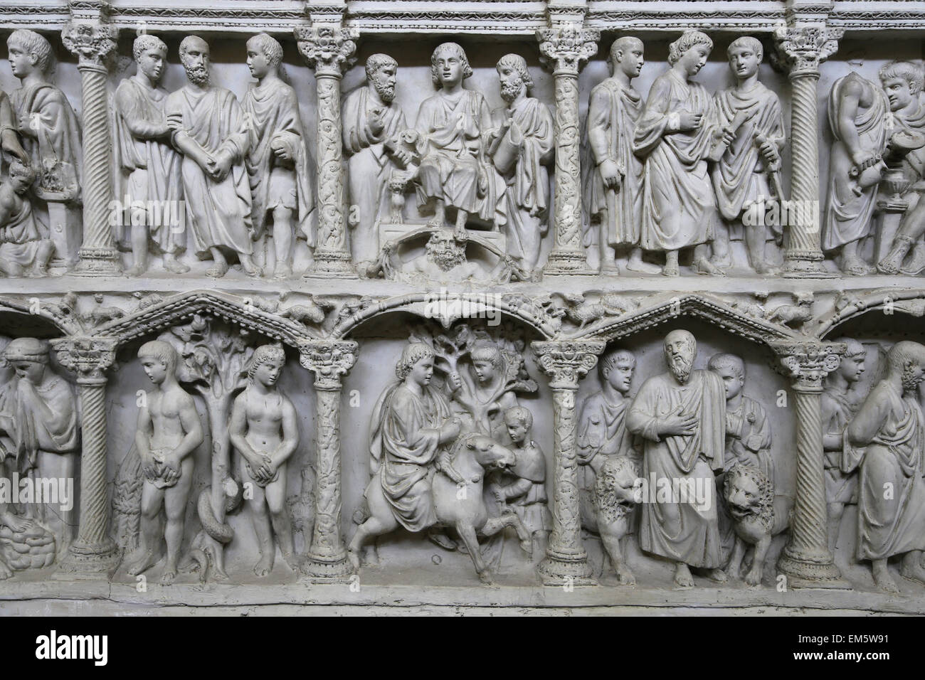 Sarcophagus of Junius Bassus. Ealy Christian sarcophagus. 4th C. Scenes ...