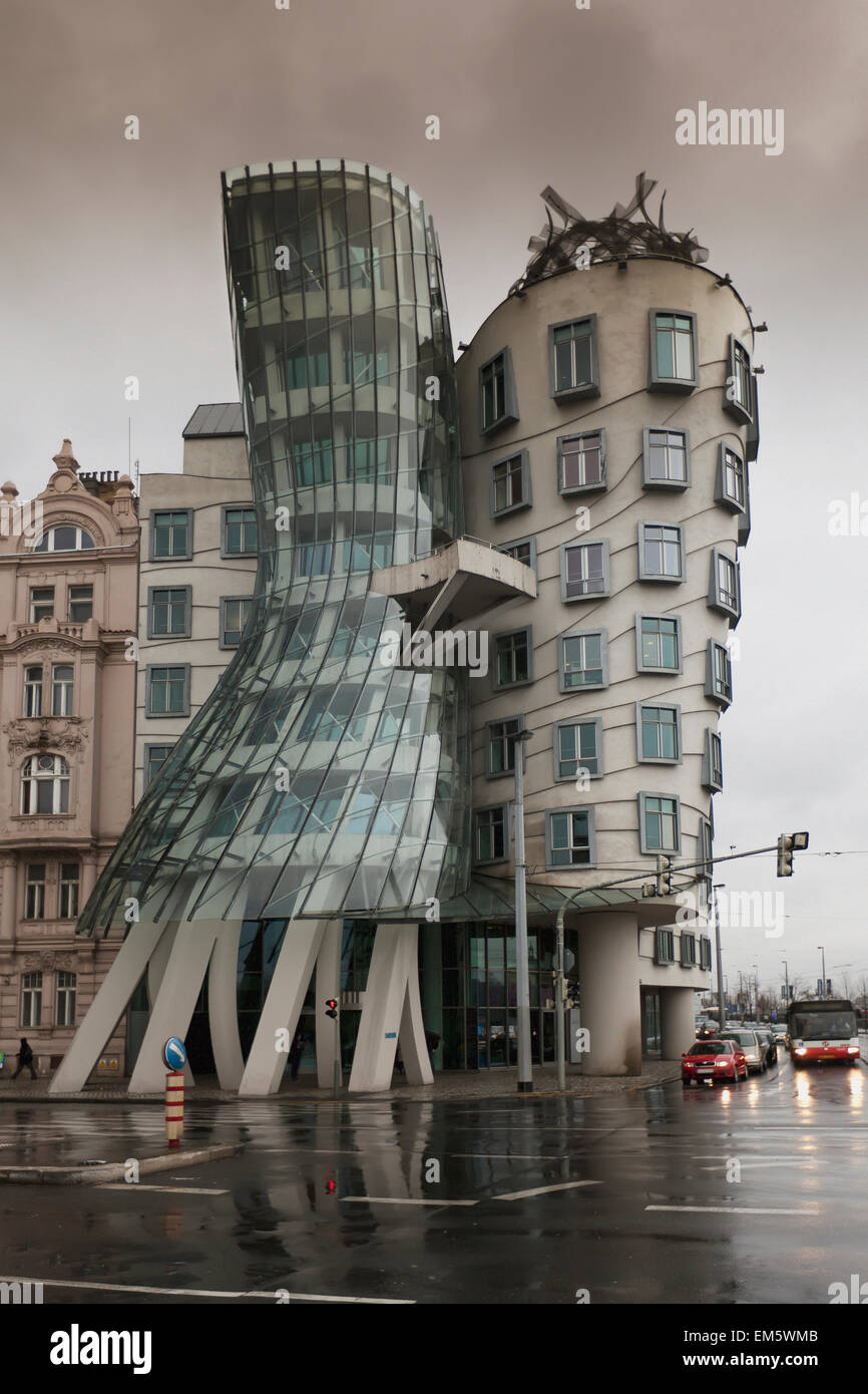 Czech Republic, Unique architecture with curved wall and round building ...
