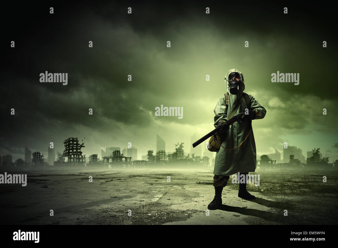 Stalker with gun Stock Photo - Alamy