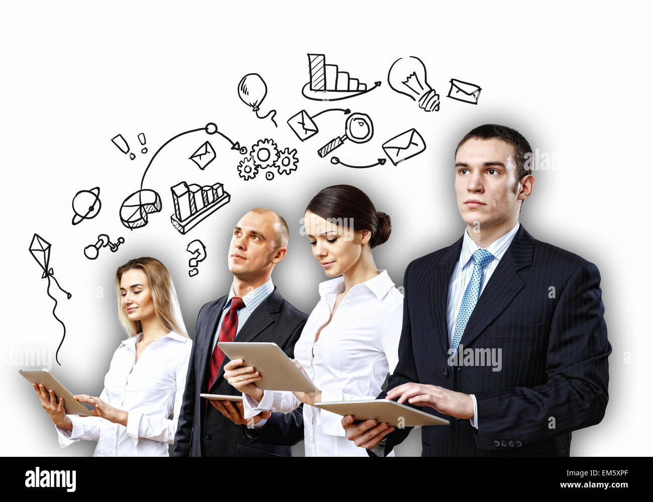 Businesspeople team posing Stock Photo - Alamy