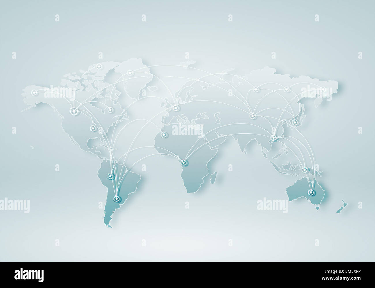 Image light blue world map hi-res stock photography and images - Alamy