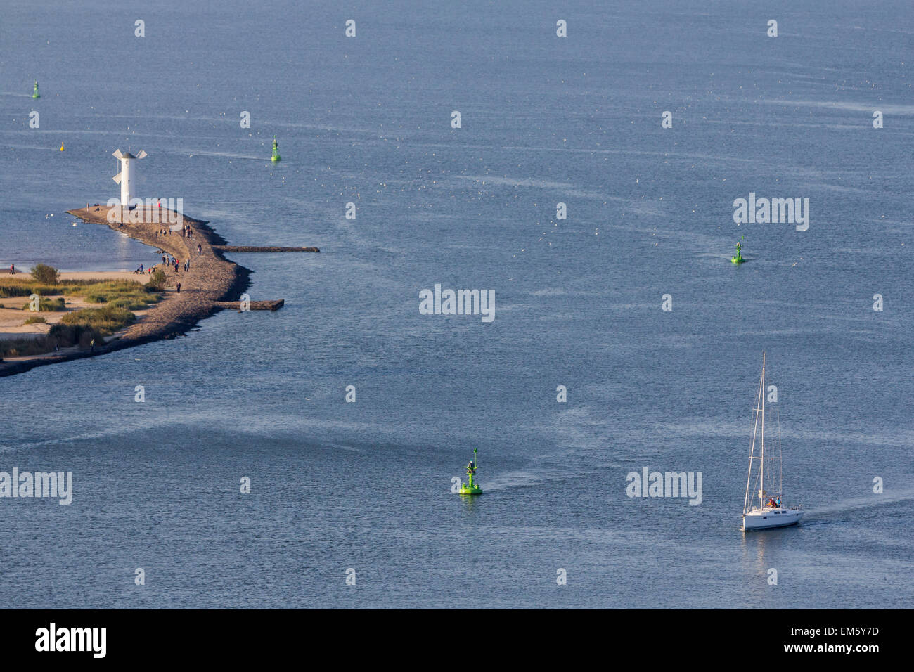 Mouth of Swina and Stawa Mlyny on the left - a beacon in the shape of a ...