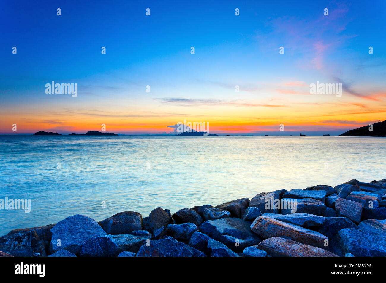 Nature composition of sunset scene Stock Photo - Alamy