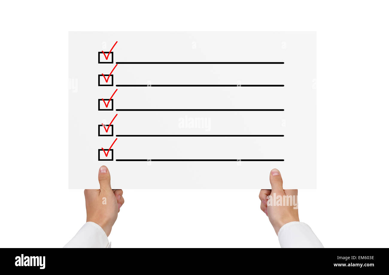 poster with check box Stock Photo - Alamy