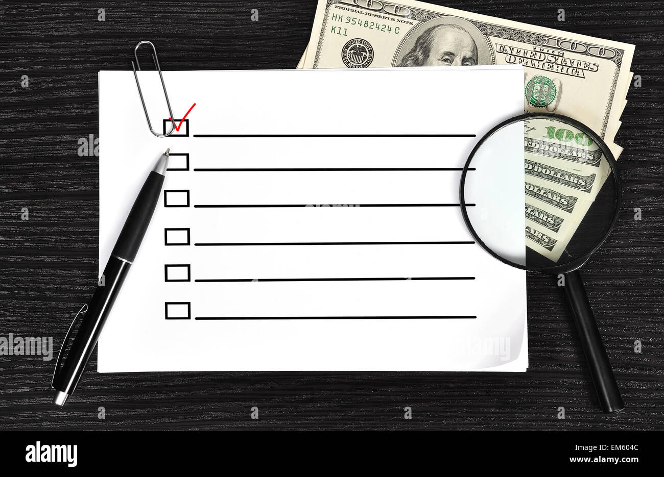 poster with check box Stock Photo - Alamy