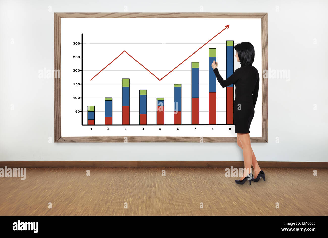 woman drawing graph Stock Photo - Alamy