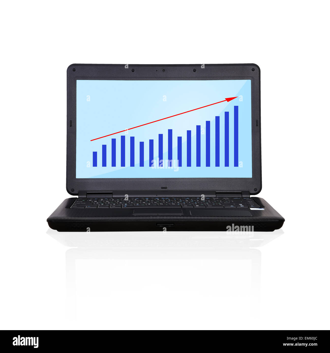 laptop with graph Stock Photo - Alamy