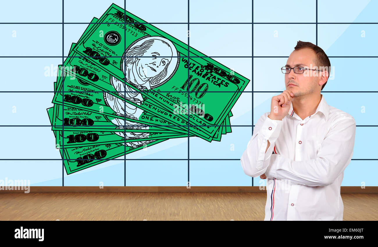 Man thinking about money dollars hi-res stock photography and images ...