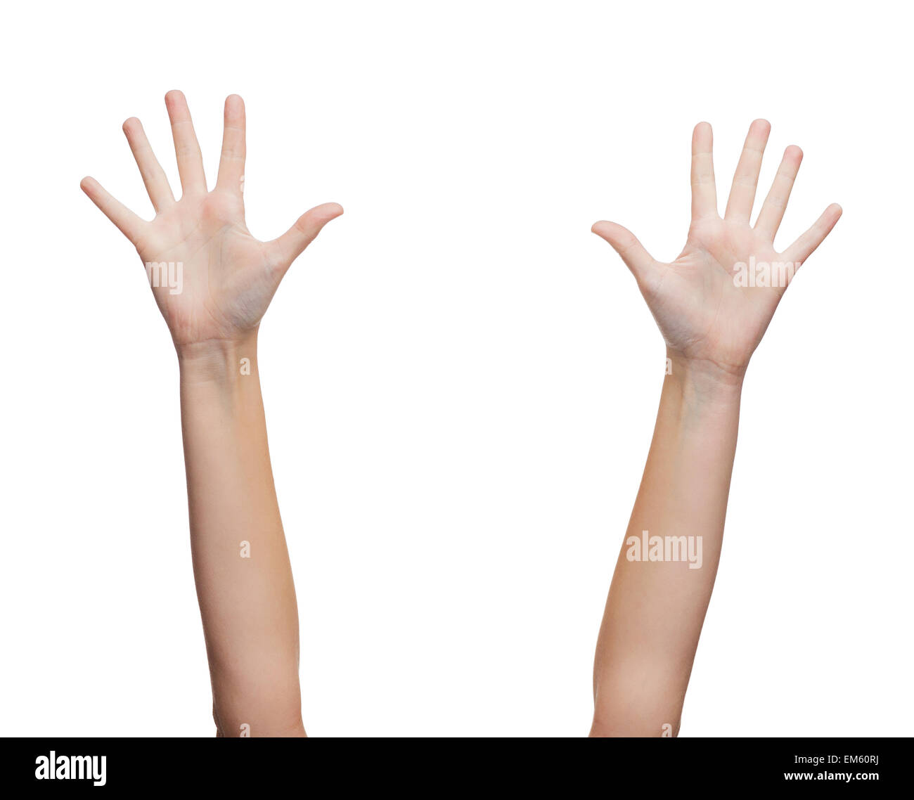 two woman hands waving hands Stock Photo - Alamy