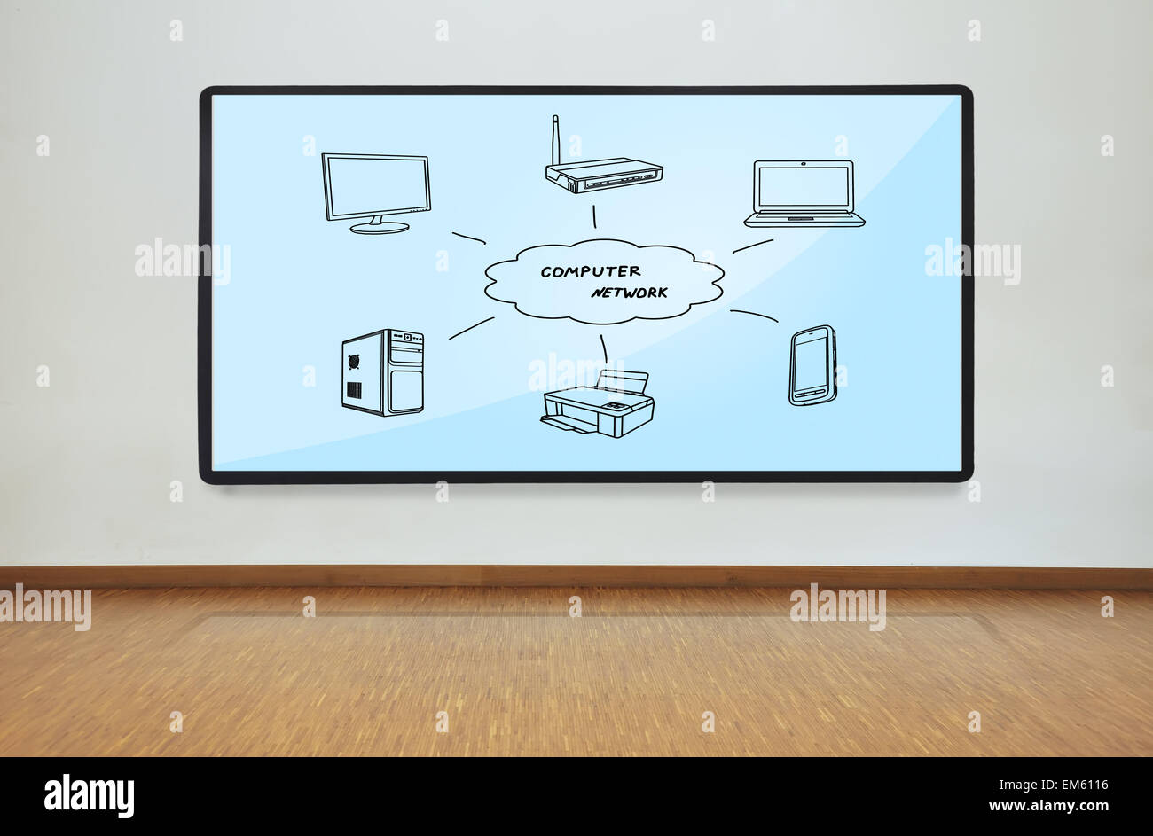 plasma panel with computer network Stock Photo - Alamy