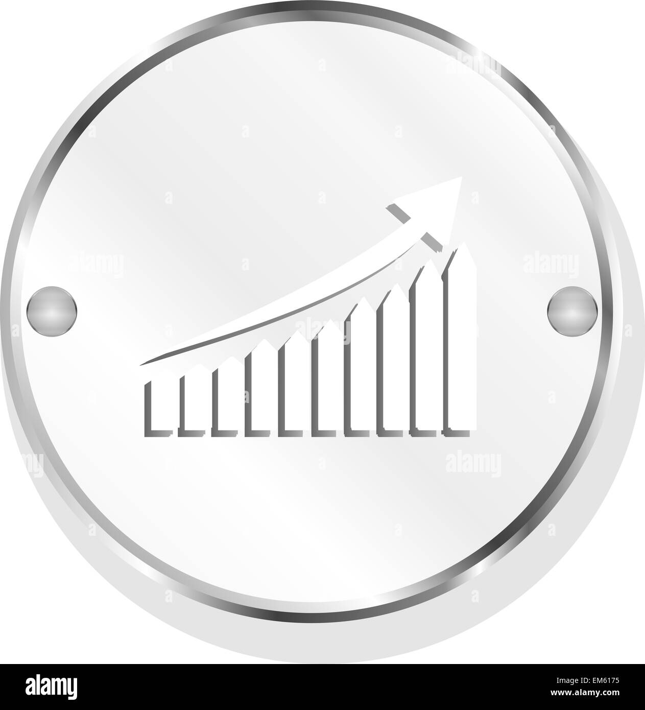 Diagram icon - metal app button Stock Photo - Alamy