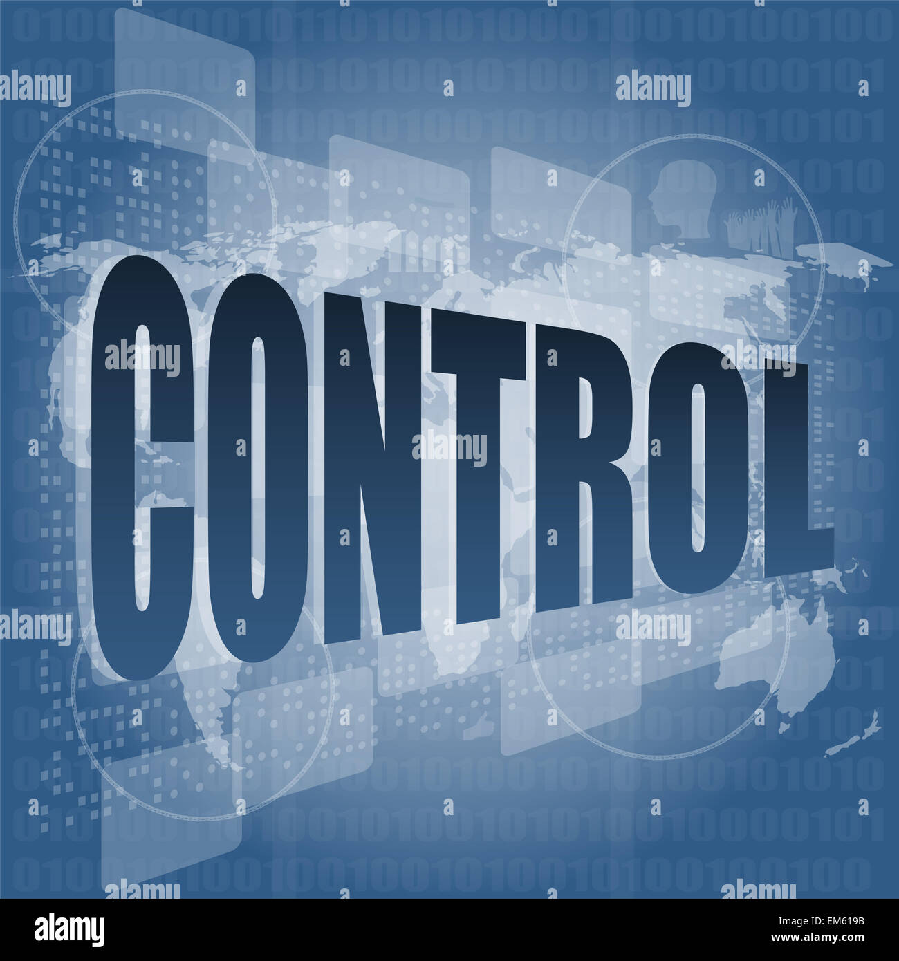 control word on digital tiuch screen interface hi technology Stock ...