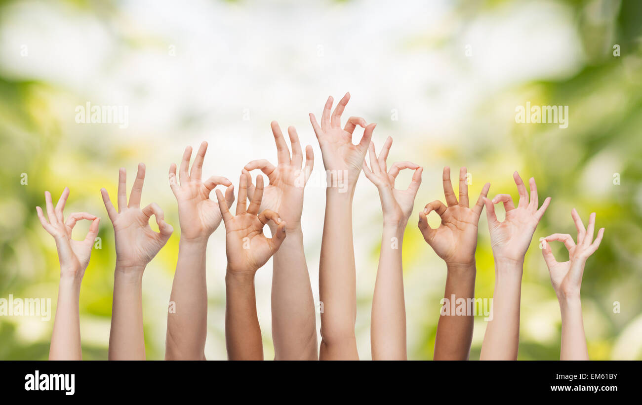 human hands showing ok sign Stock Photo - Alamy