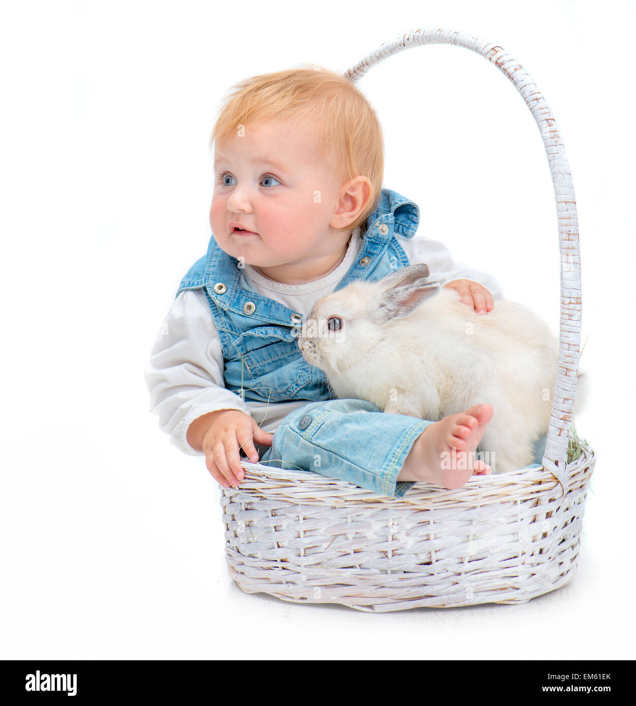 baby with rabbit Stock Photo - Alamy