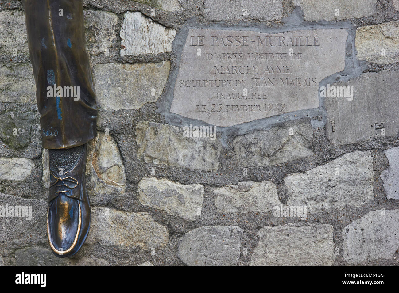 La Passe Muraille (walker through walls) a bronze statue representing a ...