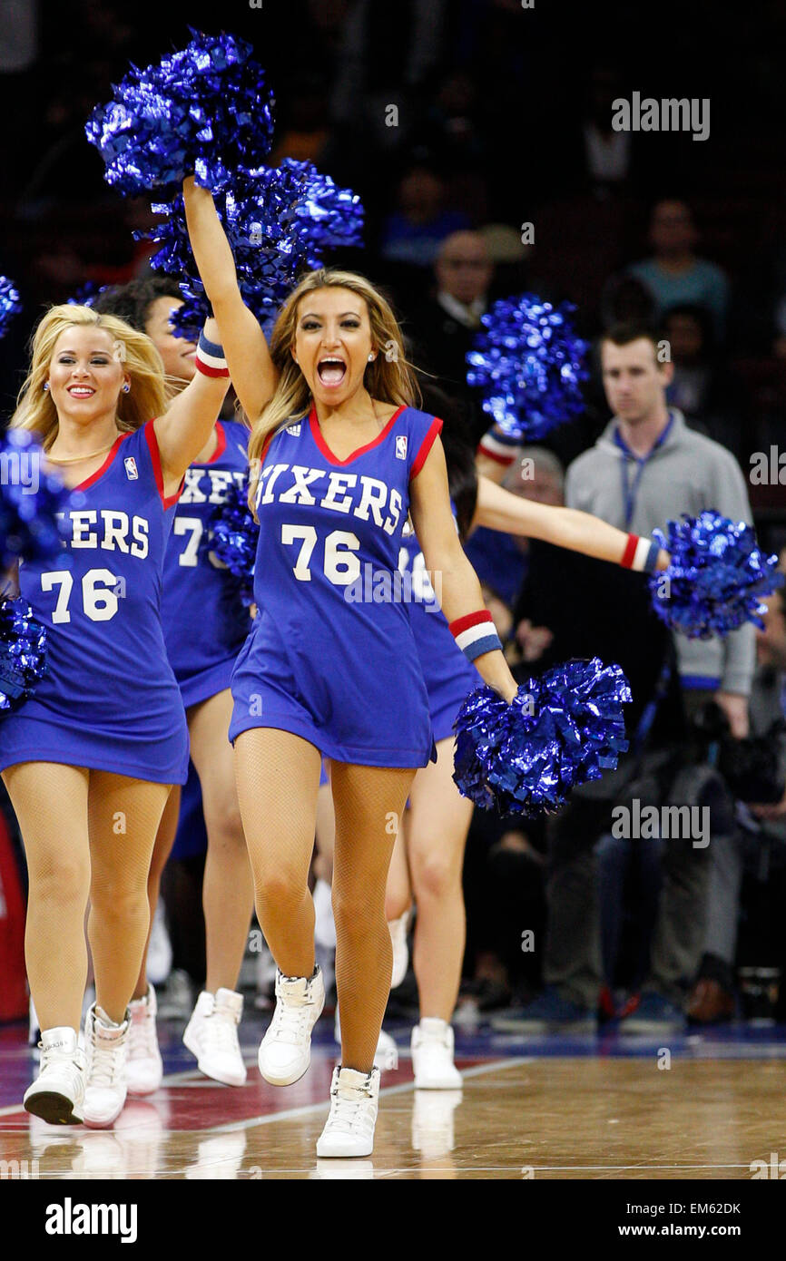 April 15, 2015: Philadelphia 76ers Dancers perform during the NBA game ...
