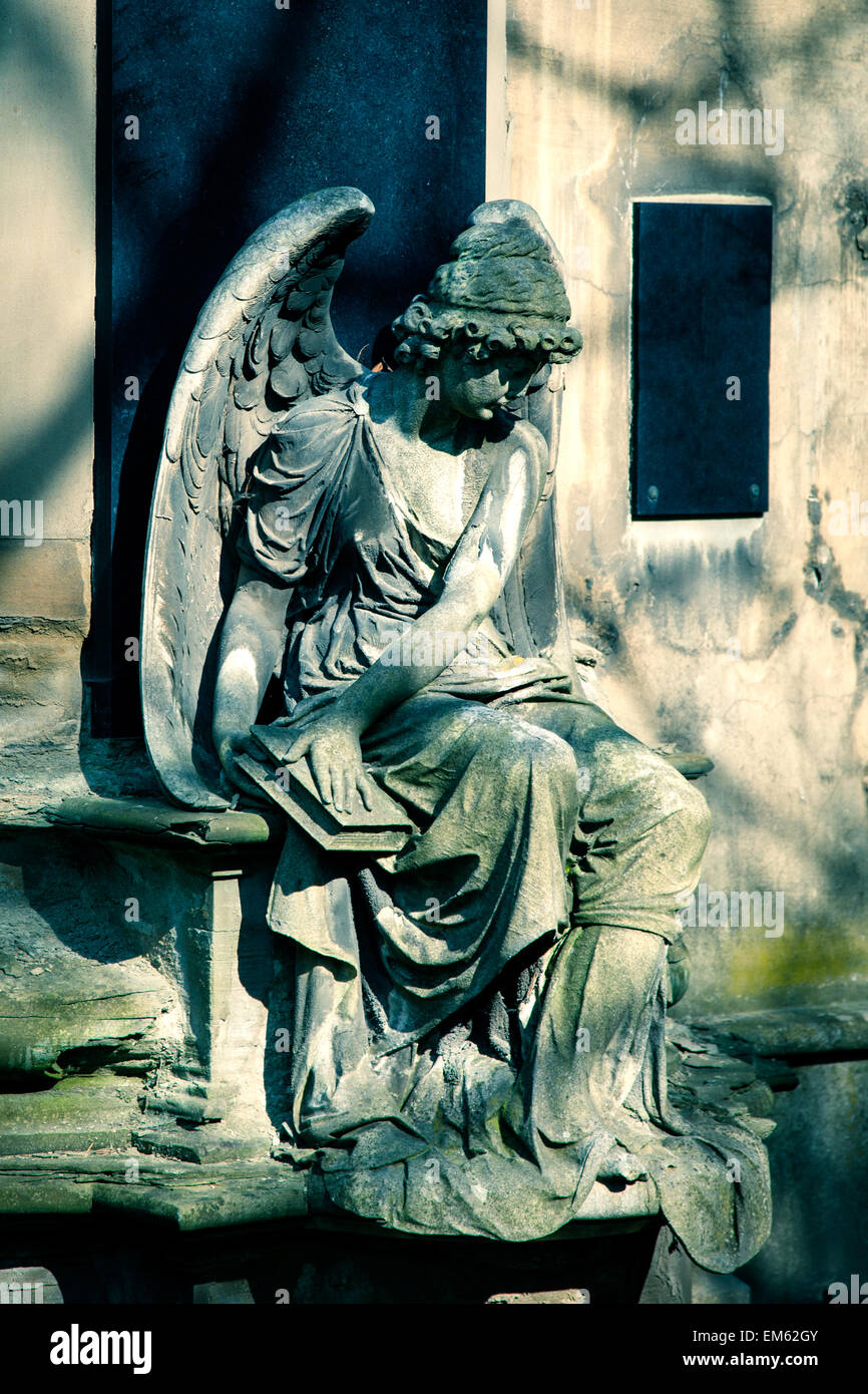 Angel statue on Cemetery in Europe Stock Photo - Alamy