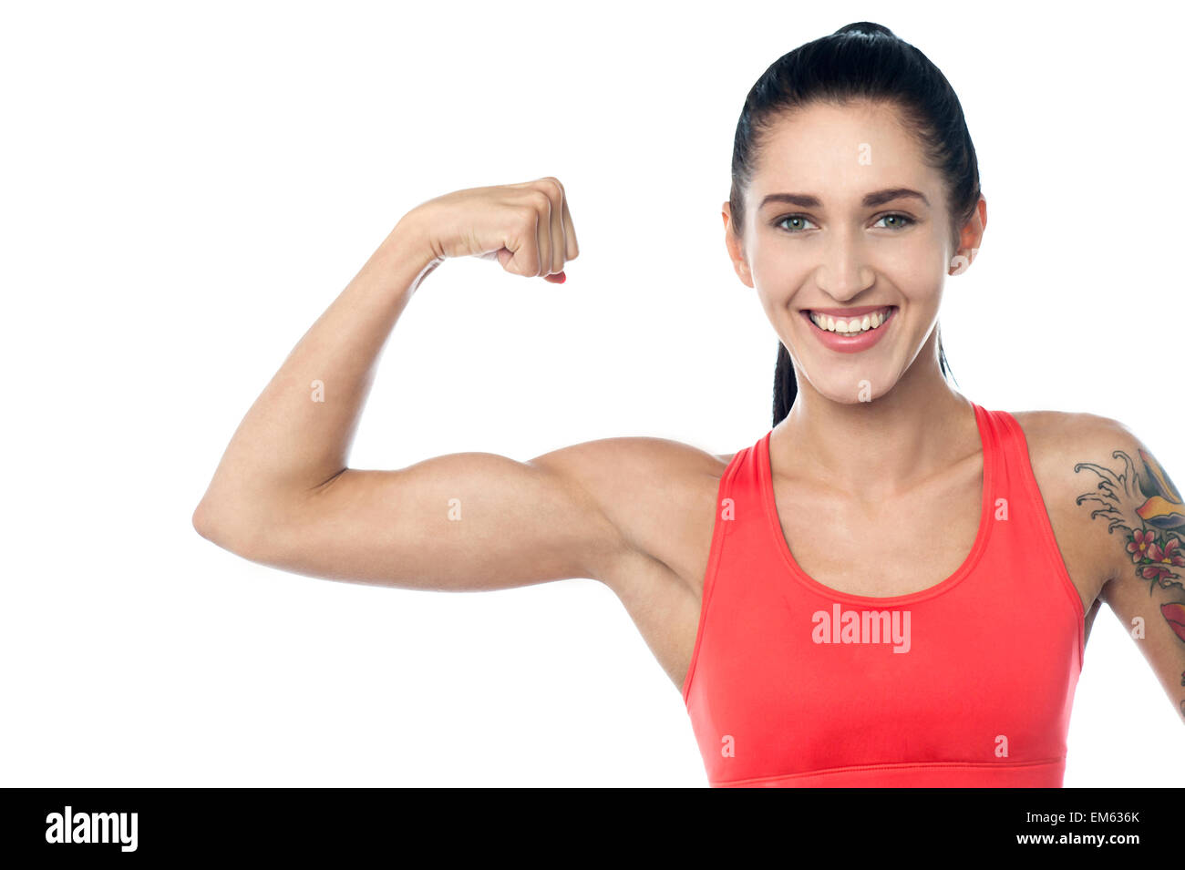 Posing flexing muscles Cut Out Stock Images & Pictures - Alamy