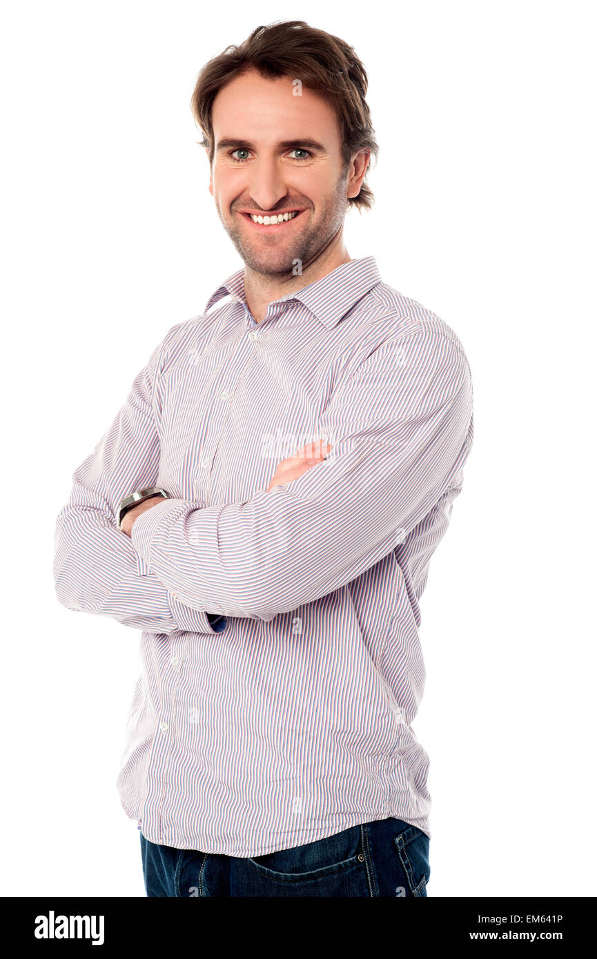 Smart guy posing confidently Stock Photo - Alamy