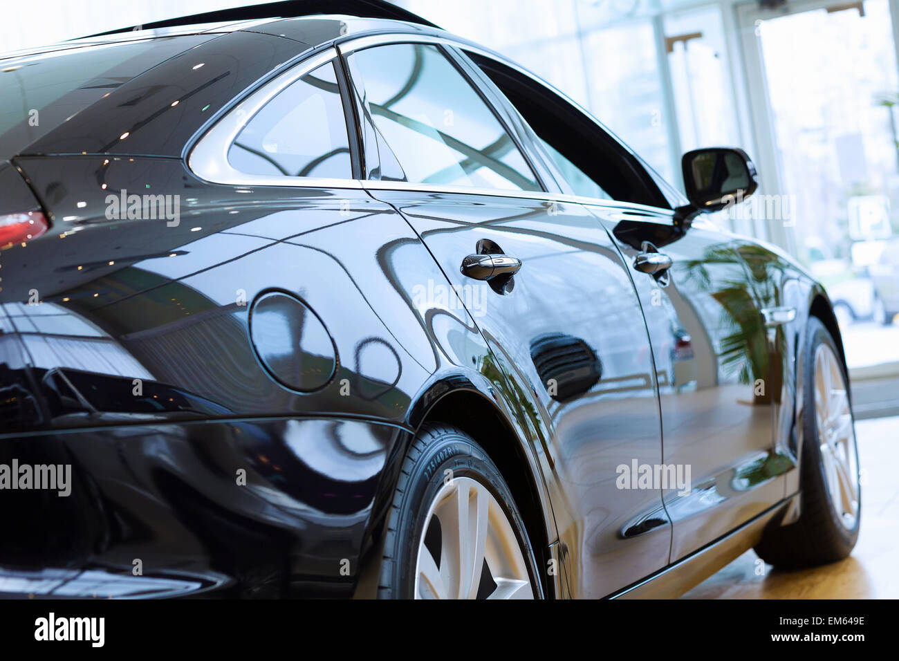 Rear view of luxury car Stock Photo - Alamy