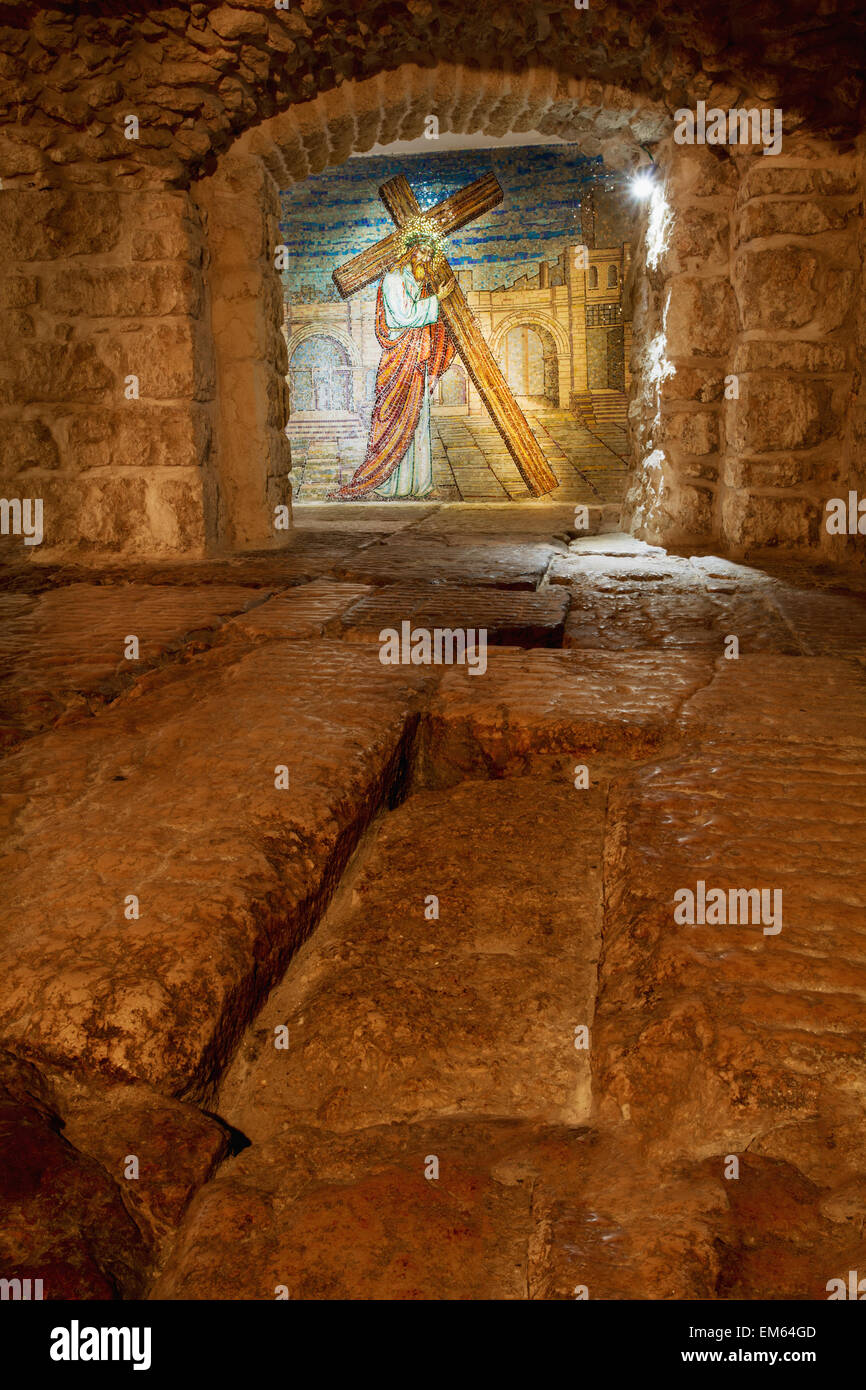 Israel, View of mural with Jesus Christ; Jerusalem Stock Photo - Alamy