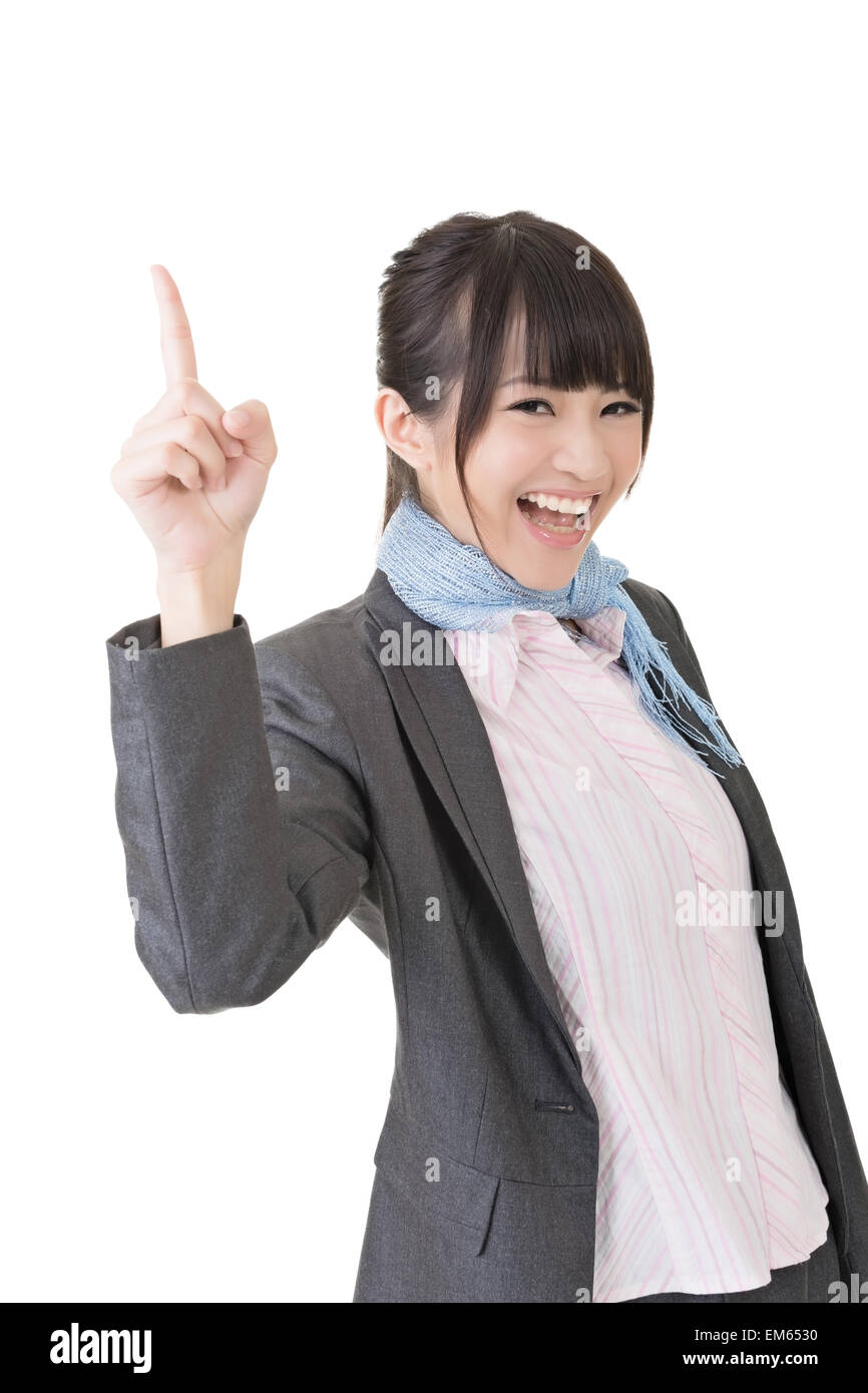 Asian business woman think and get an idea Stock Photo - Alamy