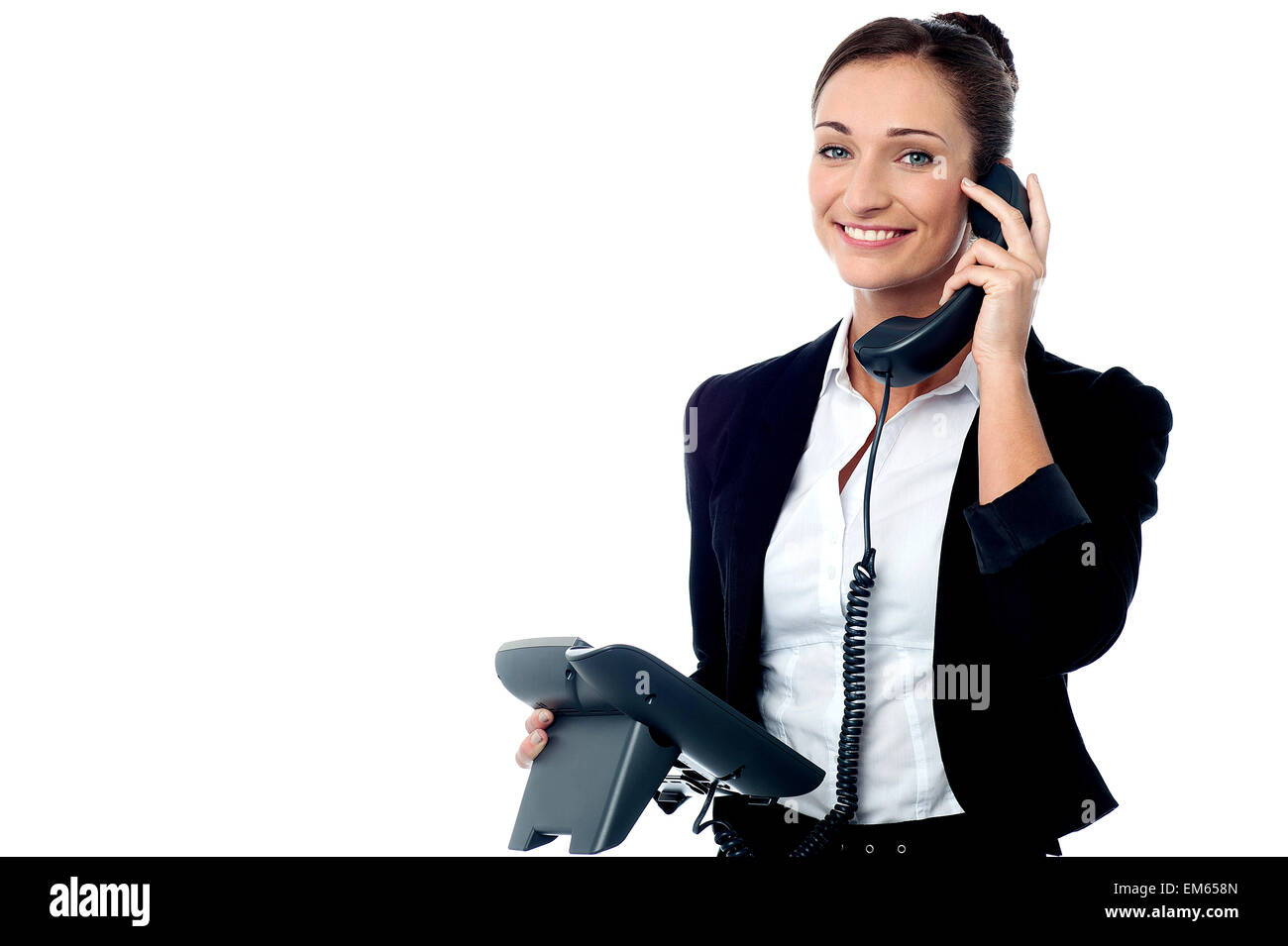 Answering call Cut Out Stock Images & Pictures - Alamy