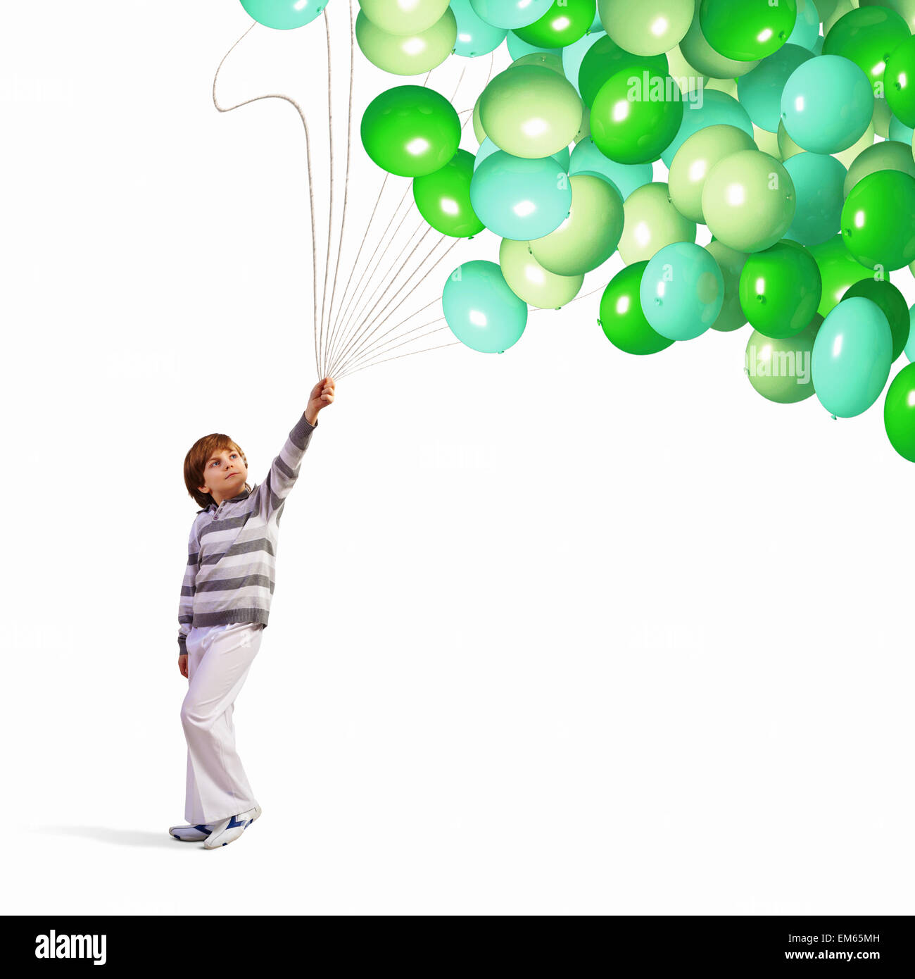 Cute boy with balloons Stock Photo - Alamy