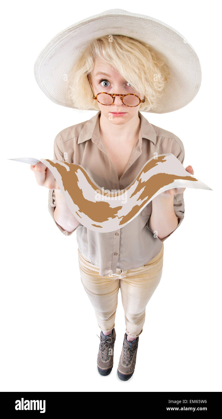 Woman traveling map Cut Out Stock Images & Pictures - Alamy