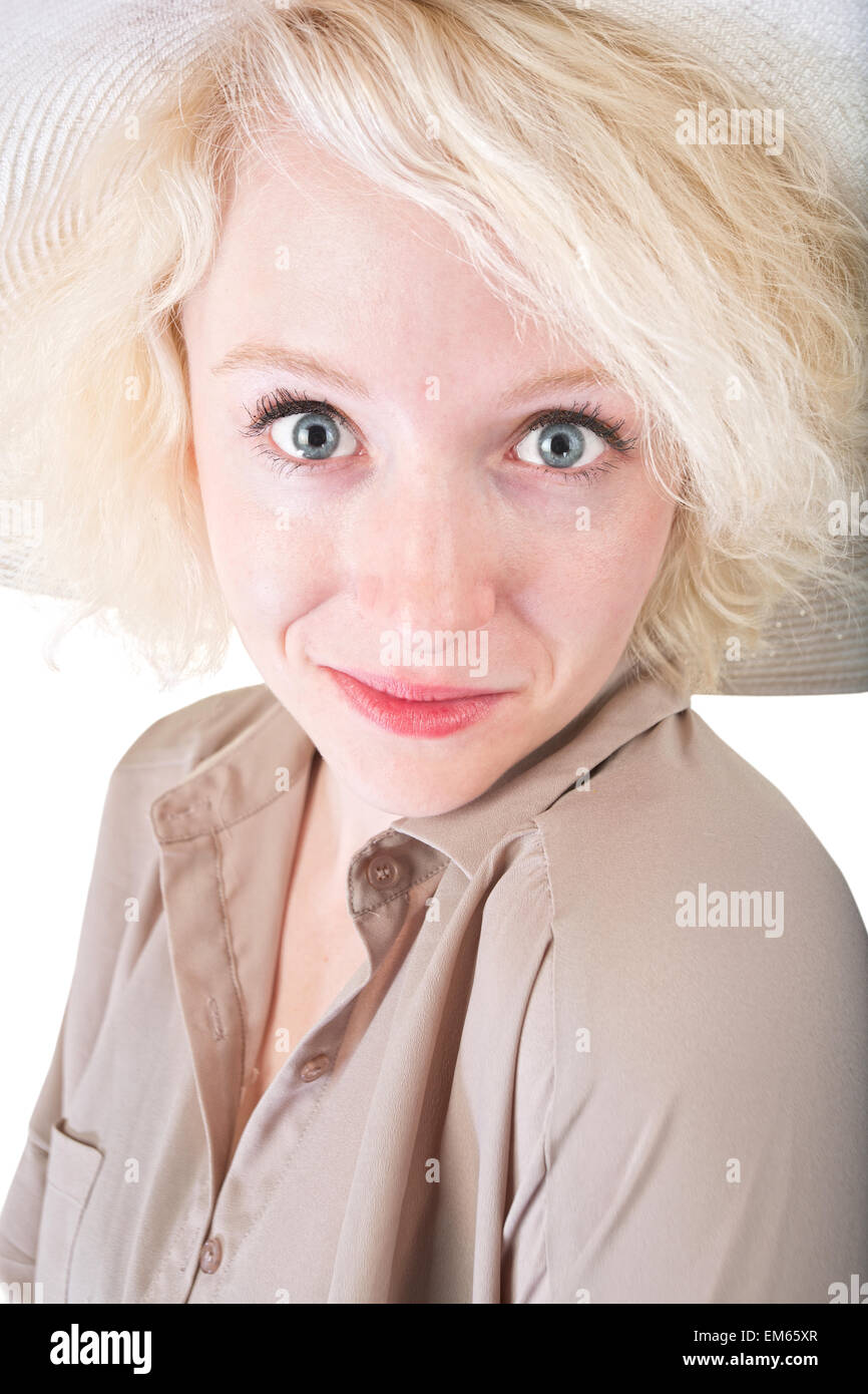 Grinning Cute Female Stock Photo - Alamy