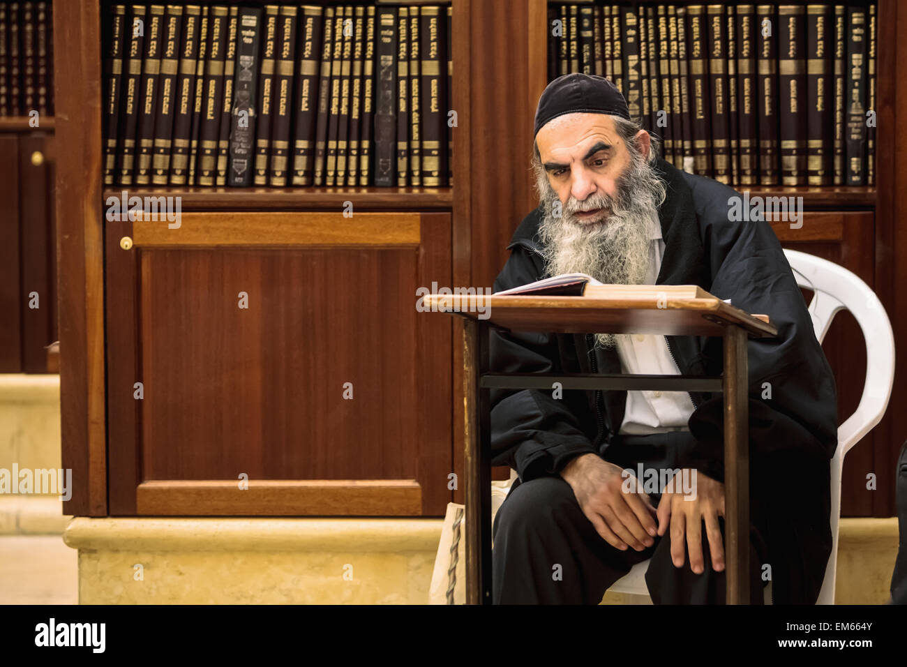 Israel, Orthodox Jew reading Torah; Jerusalem Stock Photo - Alamy