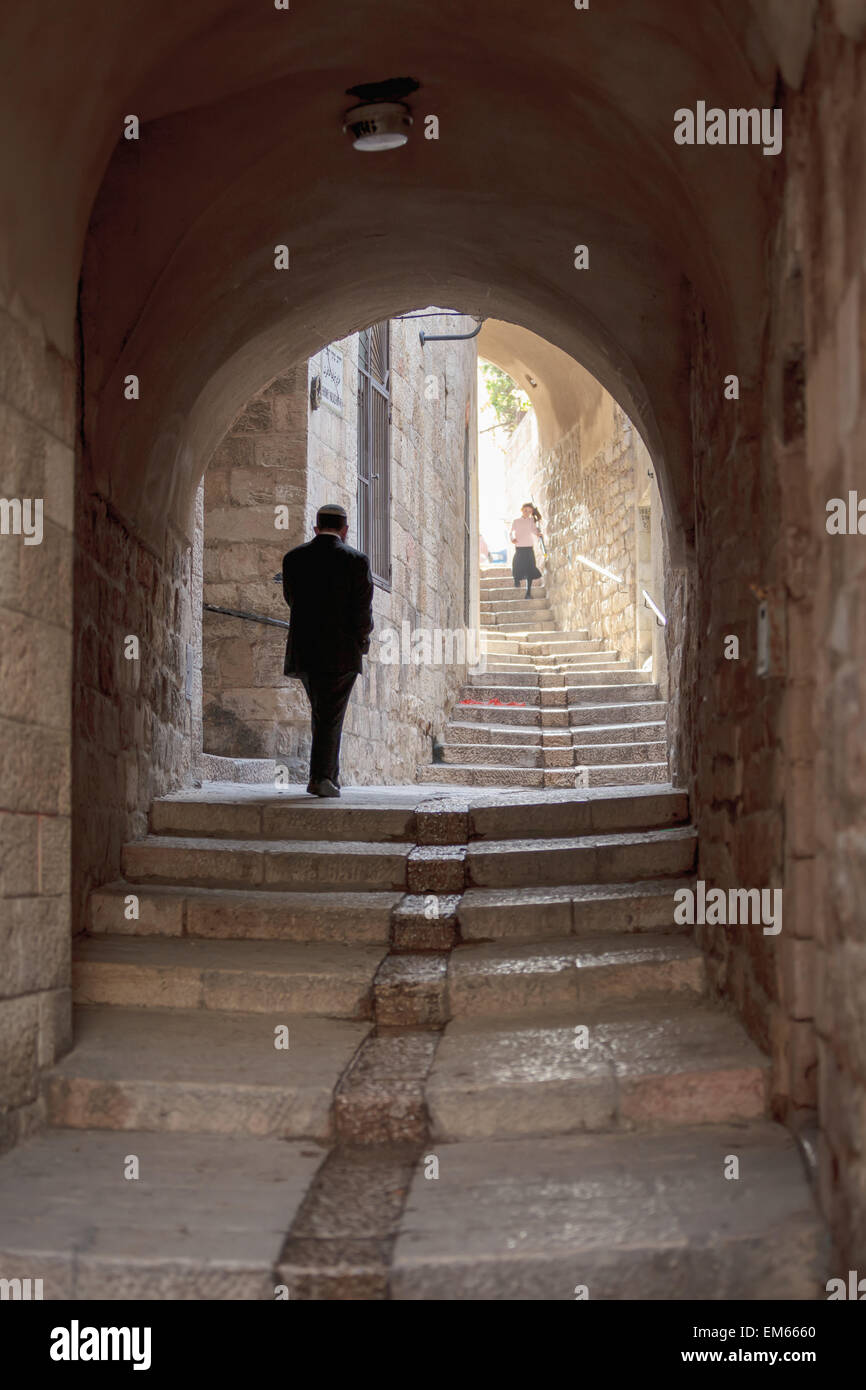 Israel, View of walkway in old city; Jerusalem Stock Photo - Alamy