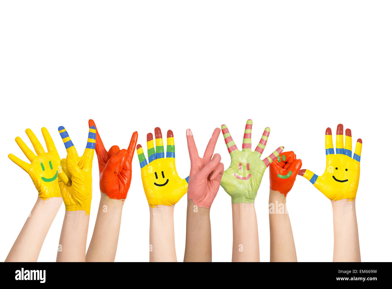 painted children's hands Stock Photo - Alamy