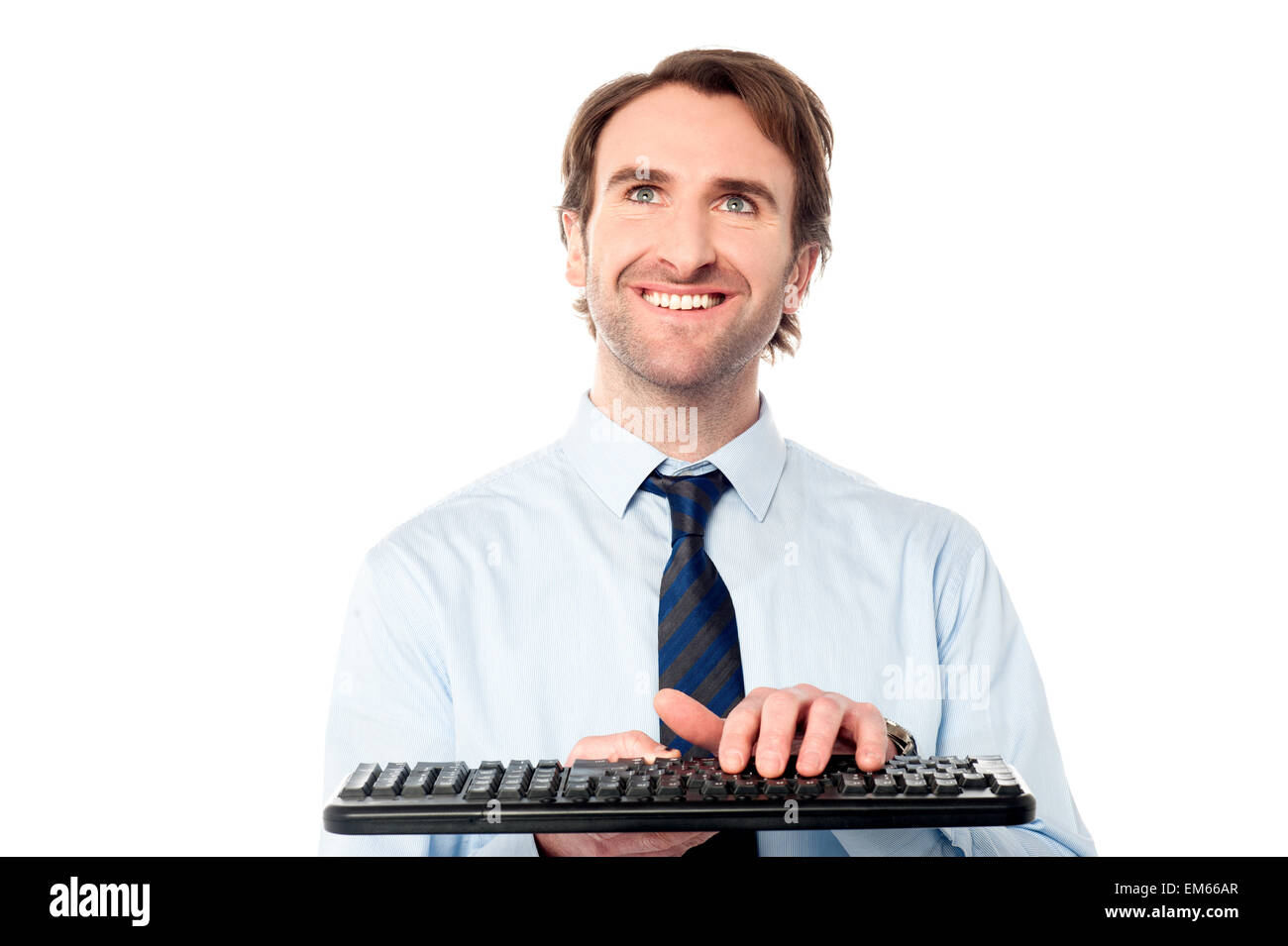Businessman typing on keyboard Stock Photo - Alamy