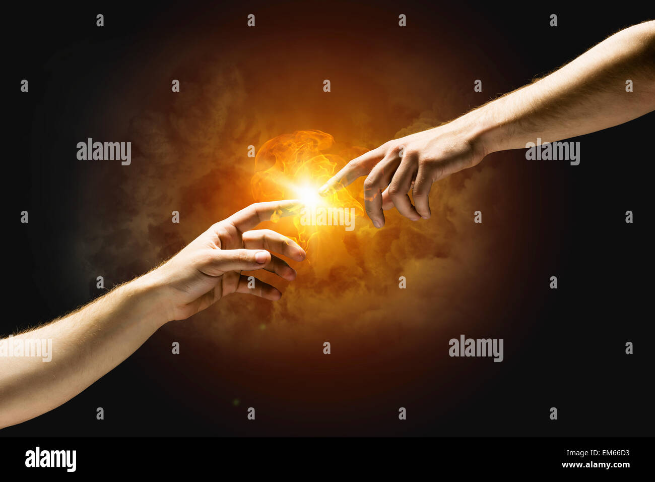 Creation of adam michelangelo hands hi-res stock photography and images ...