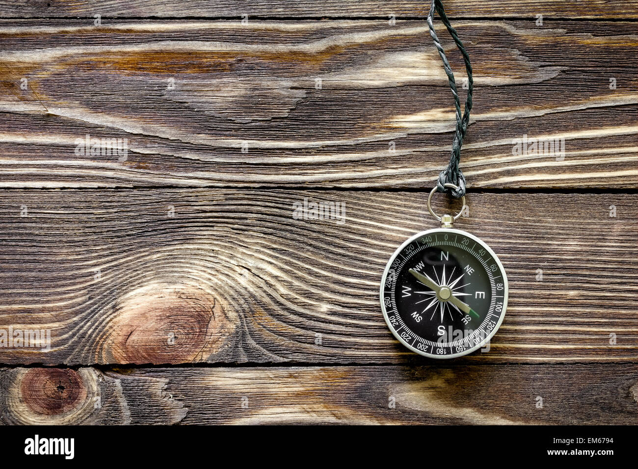 Wood texture with compass Stock Photo - Alamy