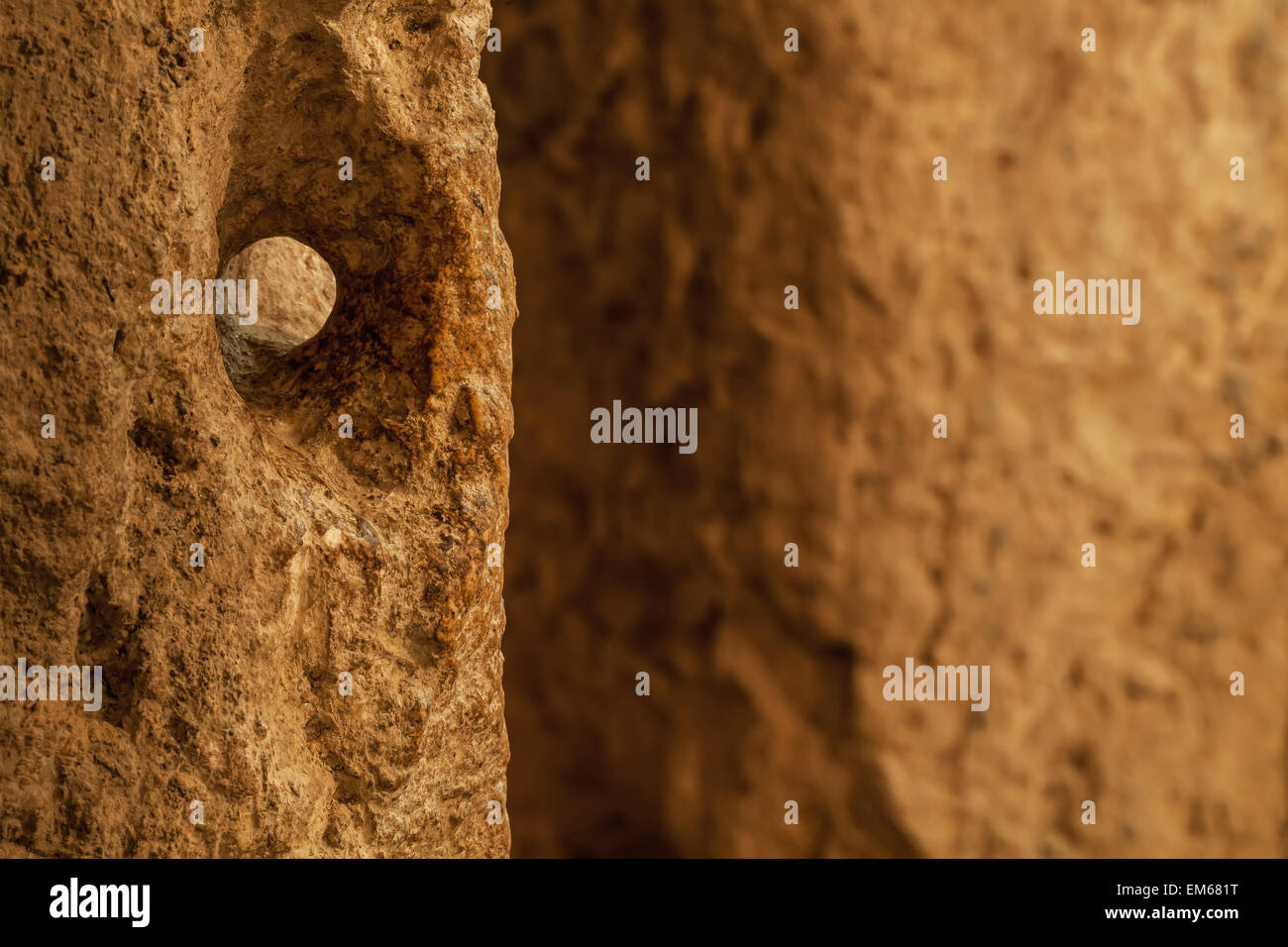 Israel, Close-up of Chain hole in Church of St Peter; Gallicantu Stock ...