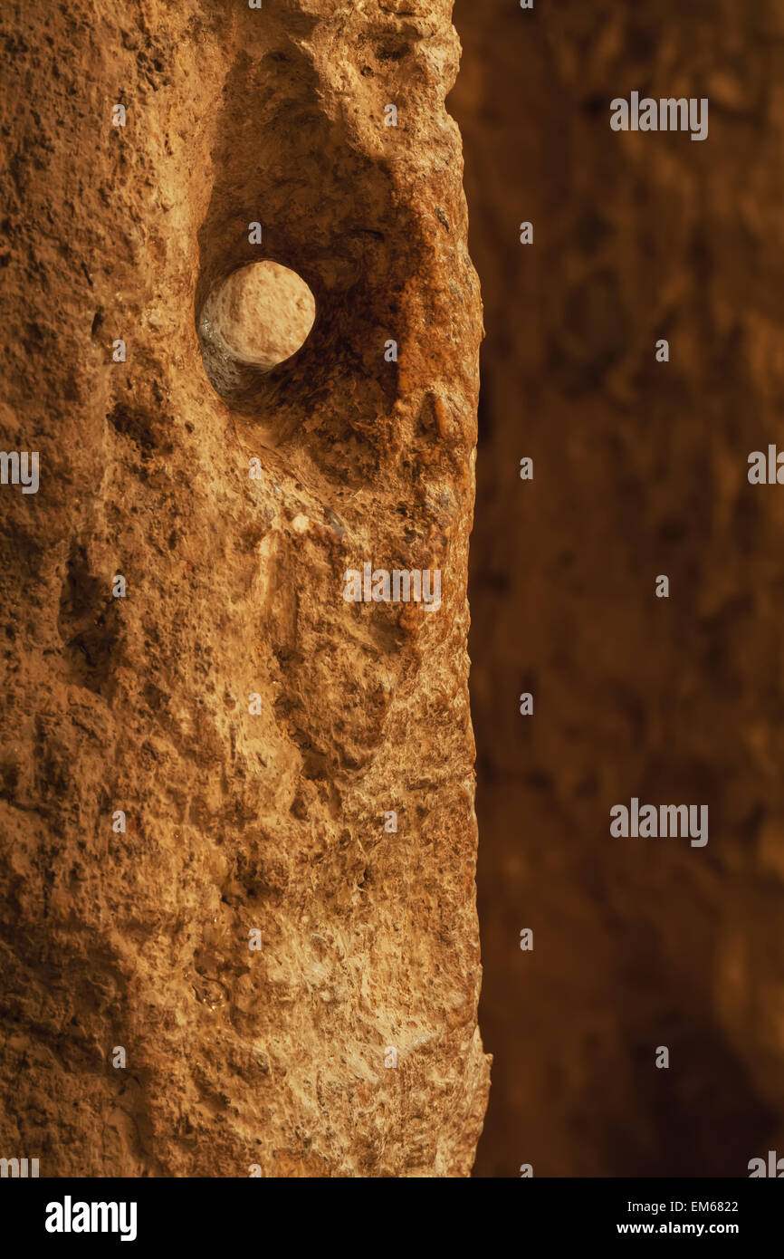Israel, Close-up of Chain hole in Church of St Peter; Gallicantu Stock ...