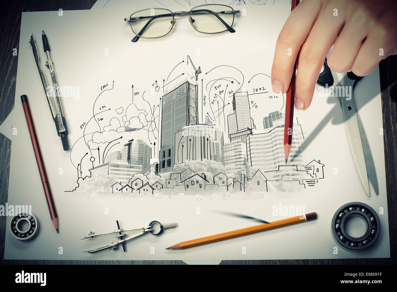 Architectural project set hi-res stock photography and images - Alamy