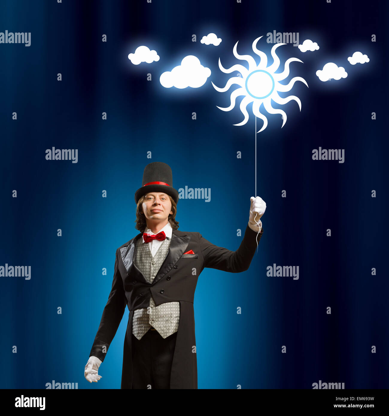 Magician in hat Stock Photo - Alamy