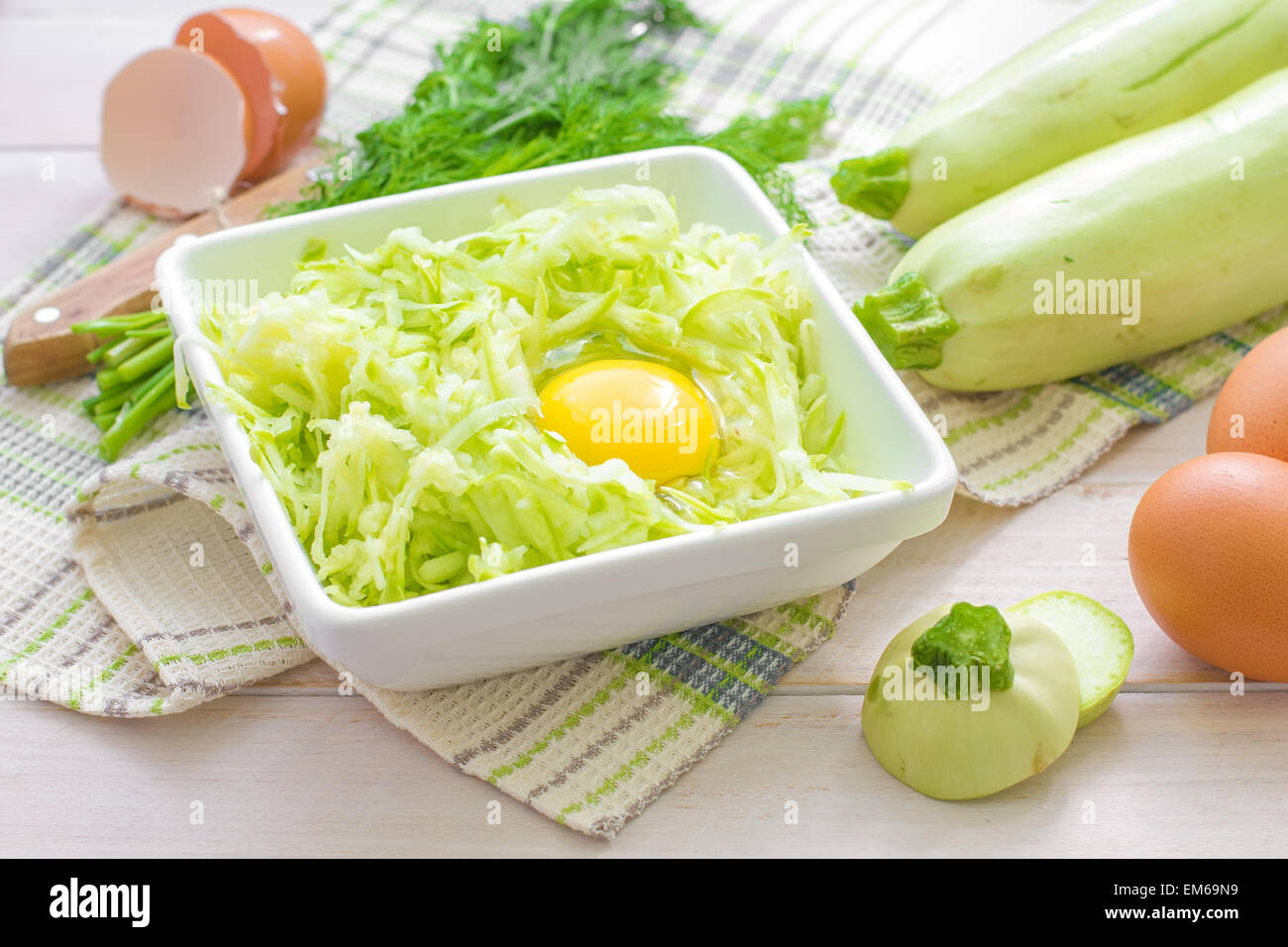 Grated marrow with eggs Stock Photo - Alamy