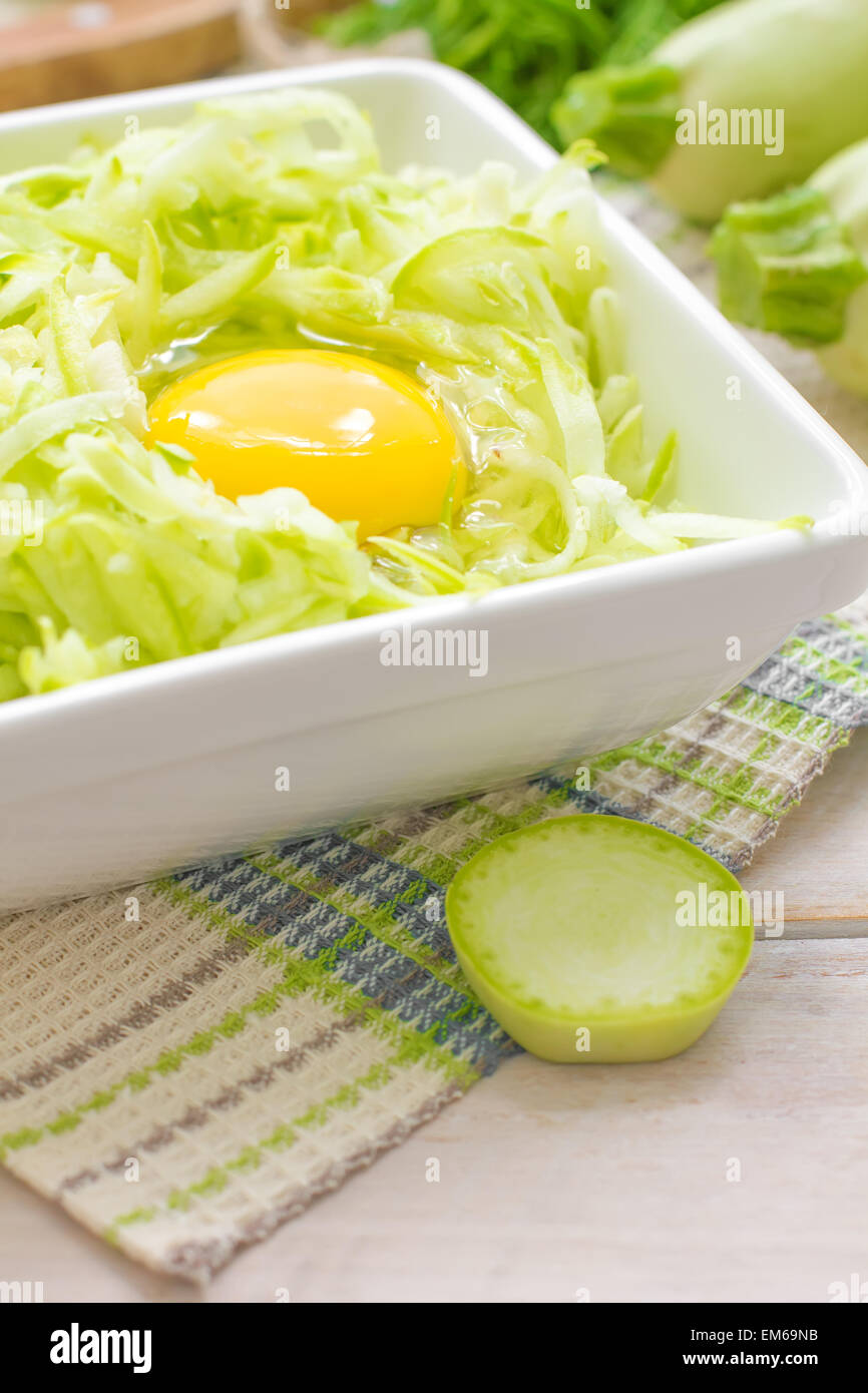 Grated marrow with eggs Stock Photo - Alamy