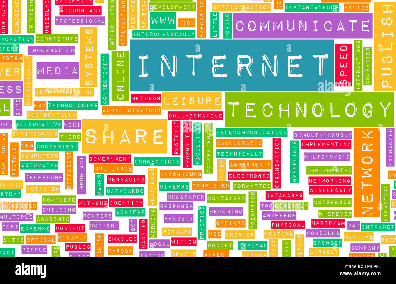 Internet Word Cloud Stock Photo - Alamy