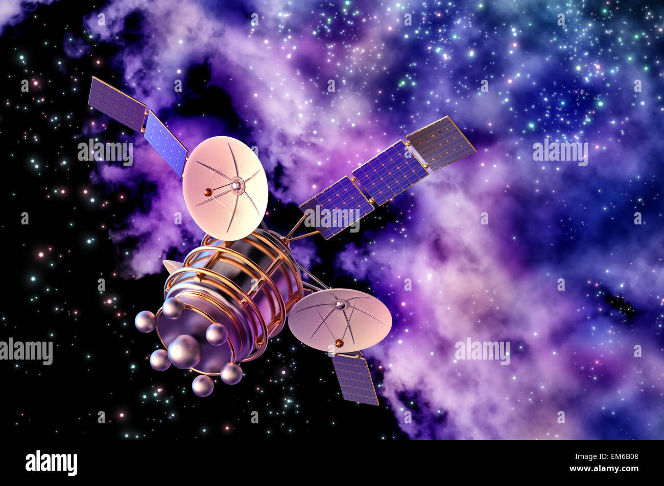 3D model of an artificial satellite of the Earth Stock Photo - Alamy