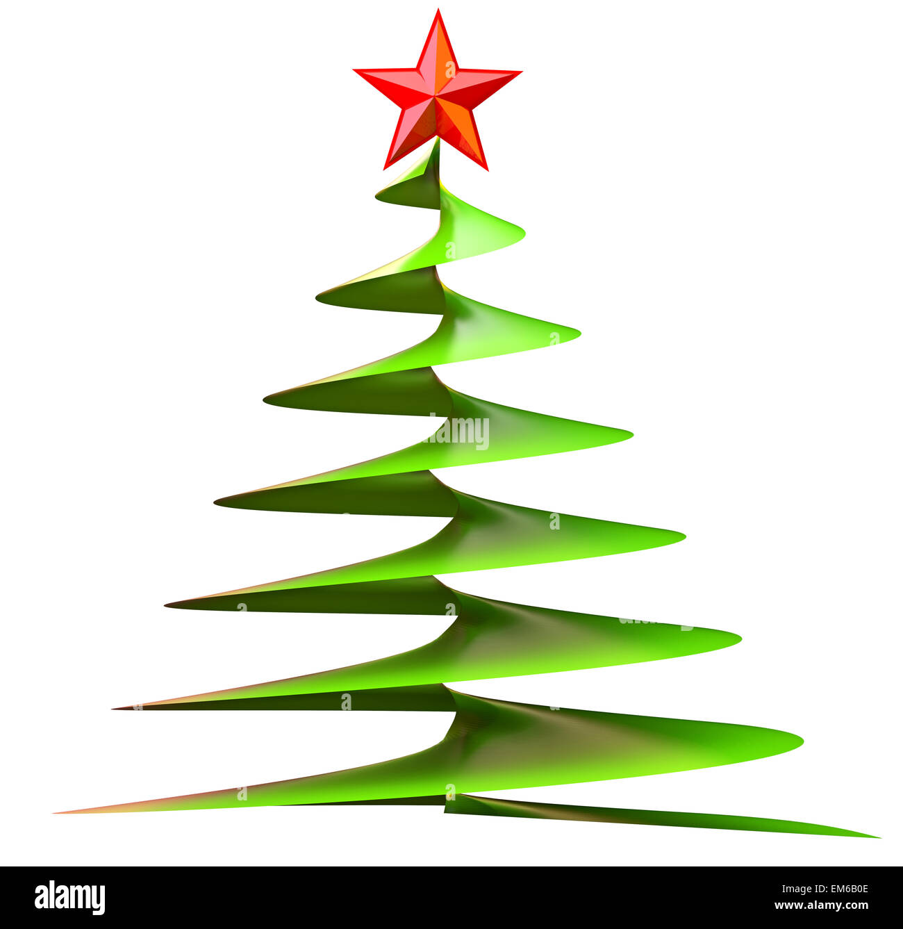 christmas tree with red star Stock Photo - Alamy