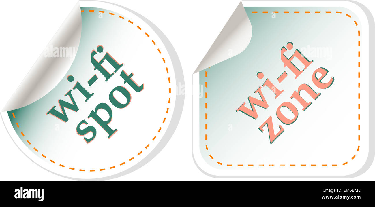 wi-fi internet signal stickers set Stock Photo - Alamy