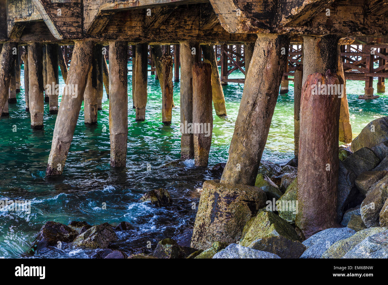Structure of a jetty in Barcelona, Catalonia, Spain Stock Photo - Alamy