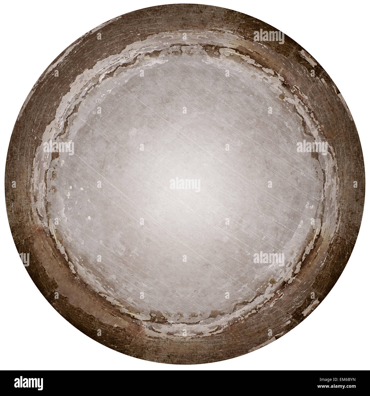 Round aged metal plate Stock Photo - Alamy