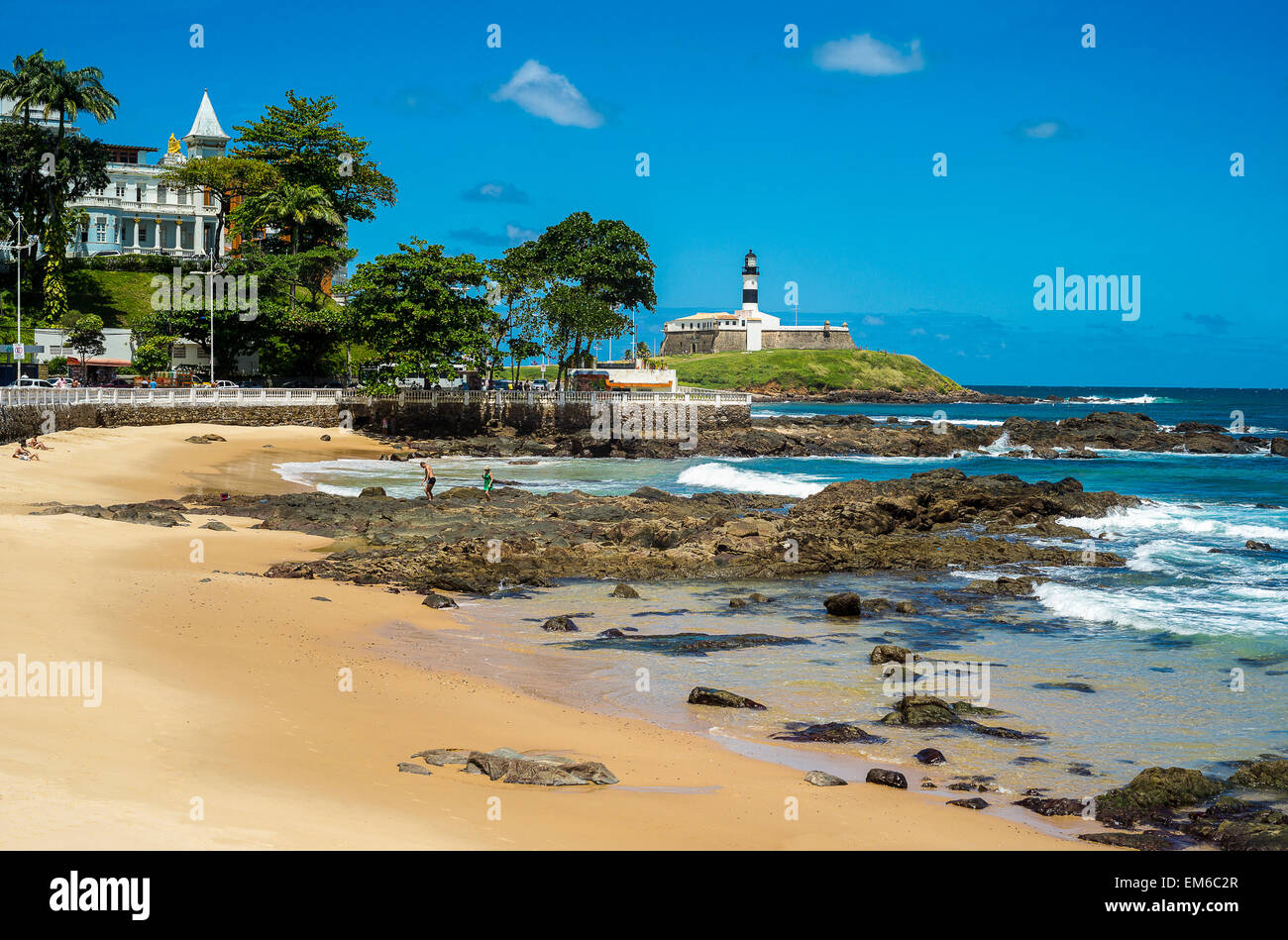 Brazil, Salvador, Barra district, the Forte do Farol (lighthouse Stock ...