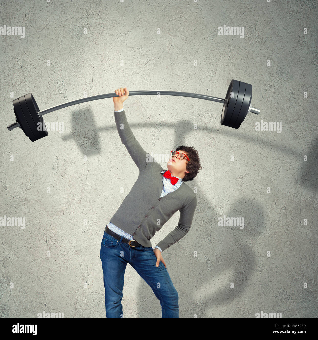 Weight Lifting businessman Stock Photo - Alamy